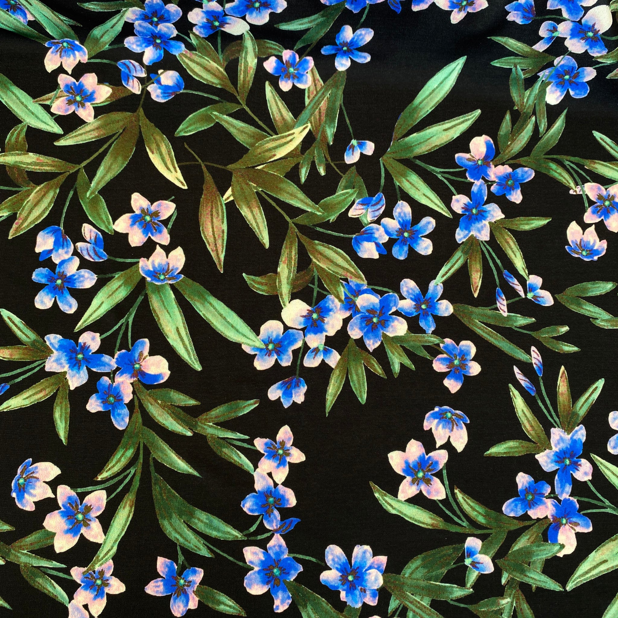 Portia - Blue on Black – My Fabric Place